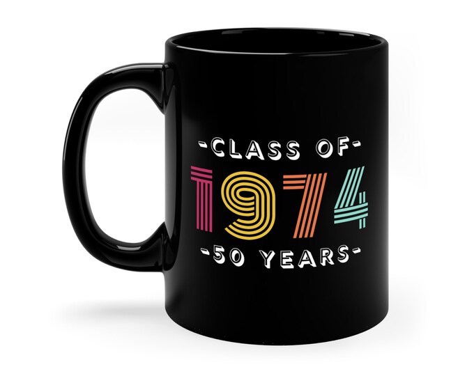 1974 50th Reunion Mug, 50th Class Reunion Retro Mug, 50th School ...