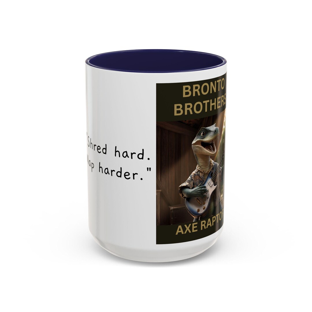 Bronto Brothers Axe Raptor Dinosaur Coffee Mug, Fun Dino Mug, Gifts for ...