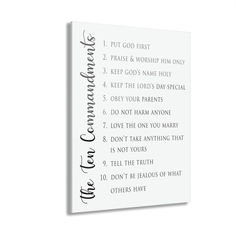 Ten Commandments Wall Art, Ten Commandments, Ten Commandments Sign ...