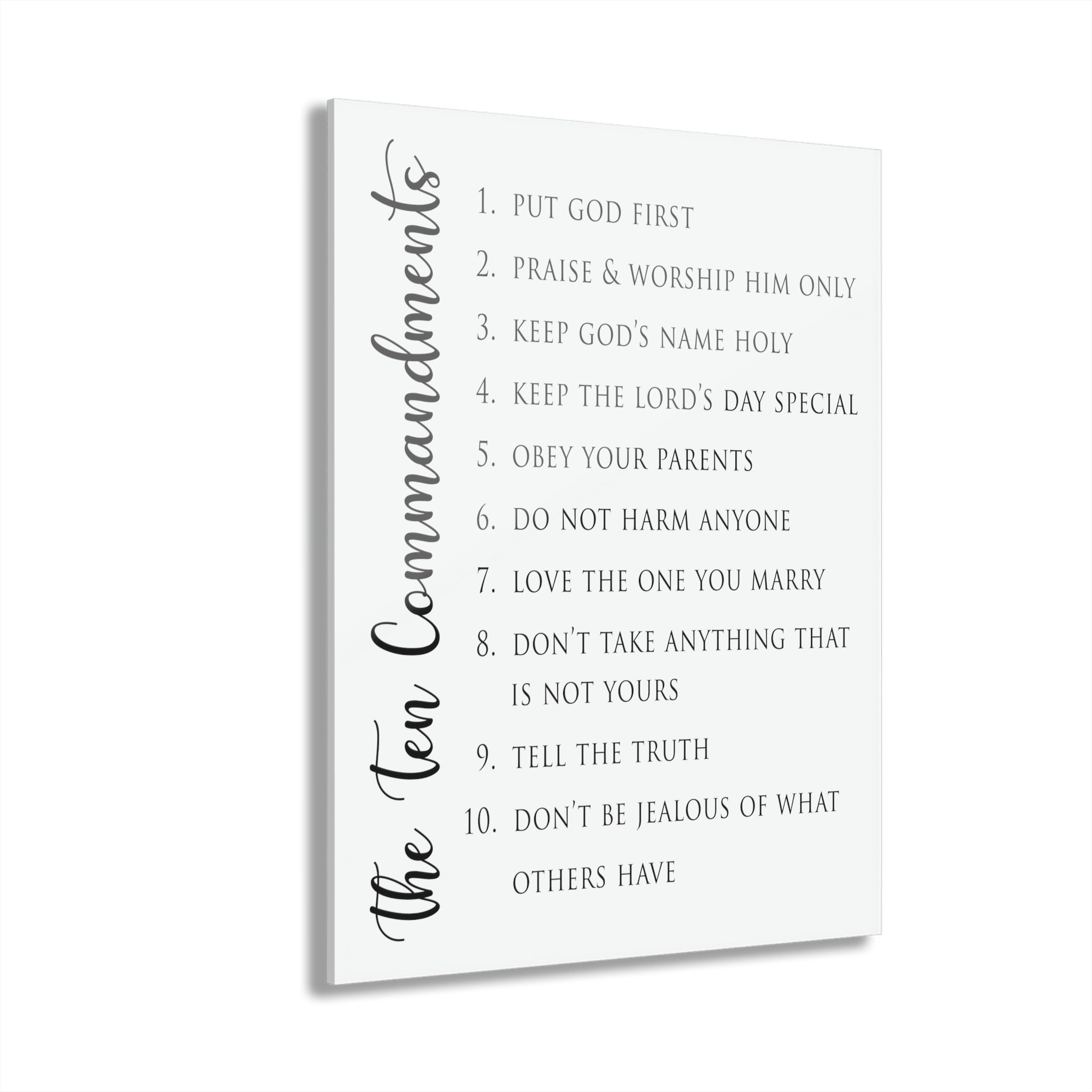 Ten Commandments Wall Art, Ten Commandments, Ten Commandments Sign ...
