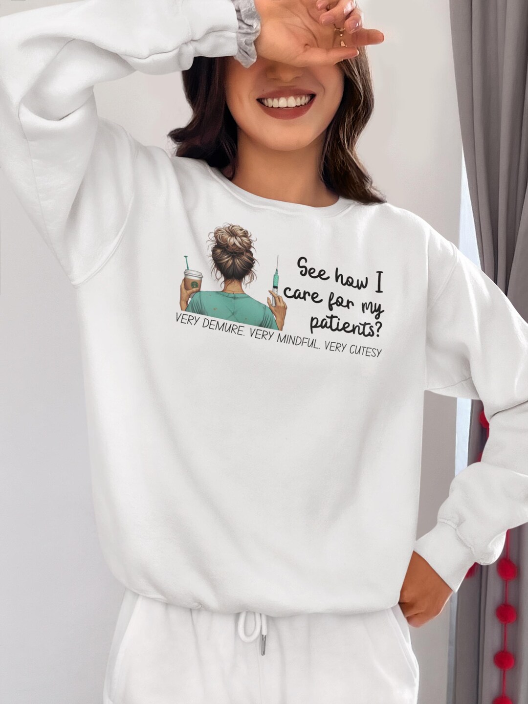 Demure Nurse, Nurse Sweatshirt, Nurse Sweater, Very Demure Sweater ...