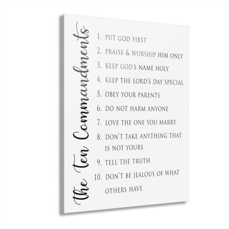 Ten Commandments Wall Art, Ten Commandments, Ten Commandments Sign ...