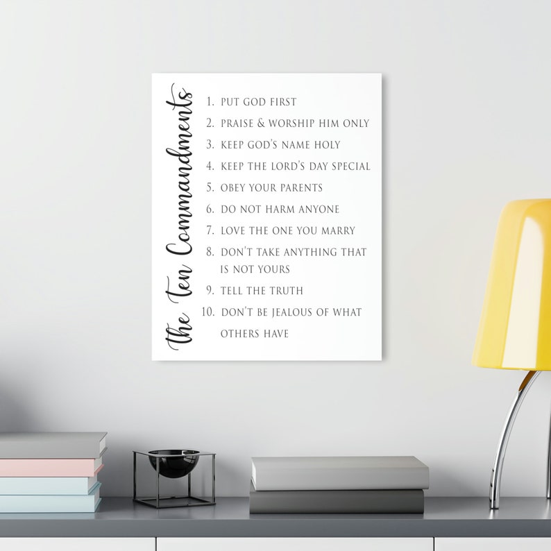 Ten Commandments Wall Art, Ten Commandments, Ten Commandments Sign ...