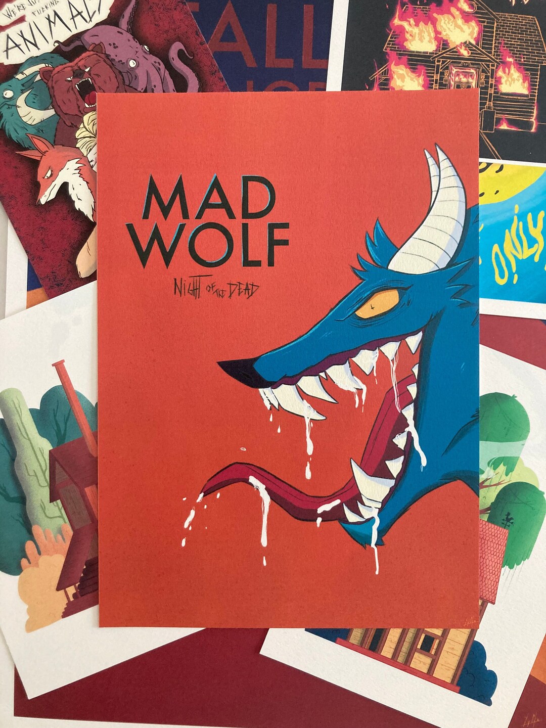 Mad Wolf POSTER Original Illustration, A3 Poster for Wall Decoration - Etsy