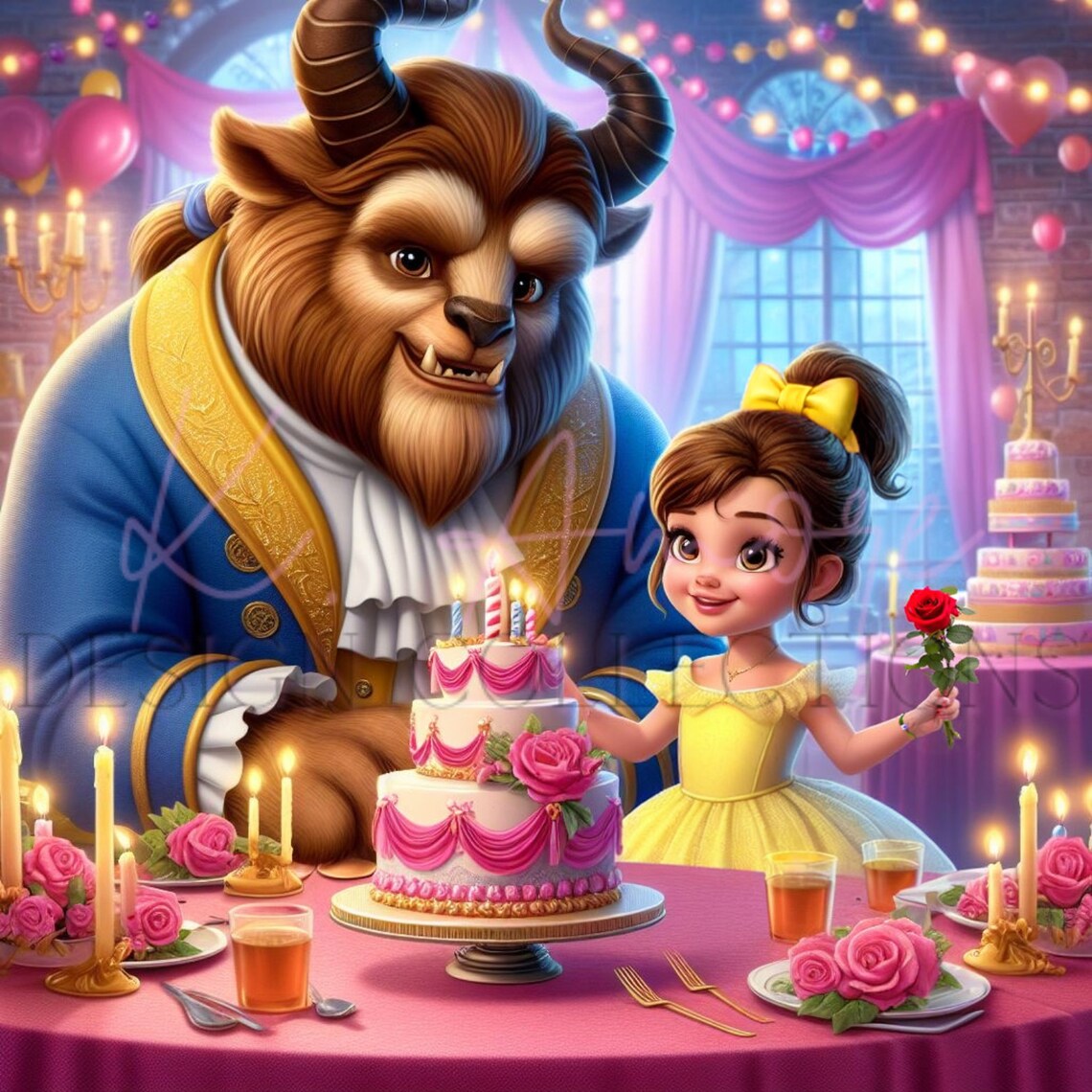 Princess Belle Birthday PNG, Beauty and the Beast Clipart - Etsy