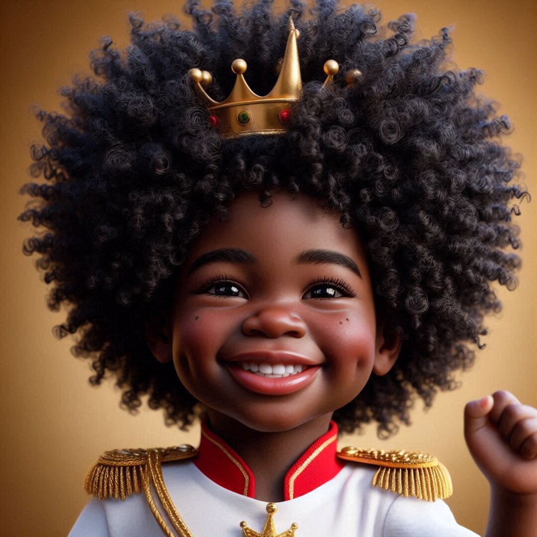 Afro Prince Dark Complexion Black Hair Png. - Etsy