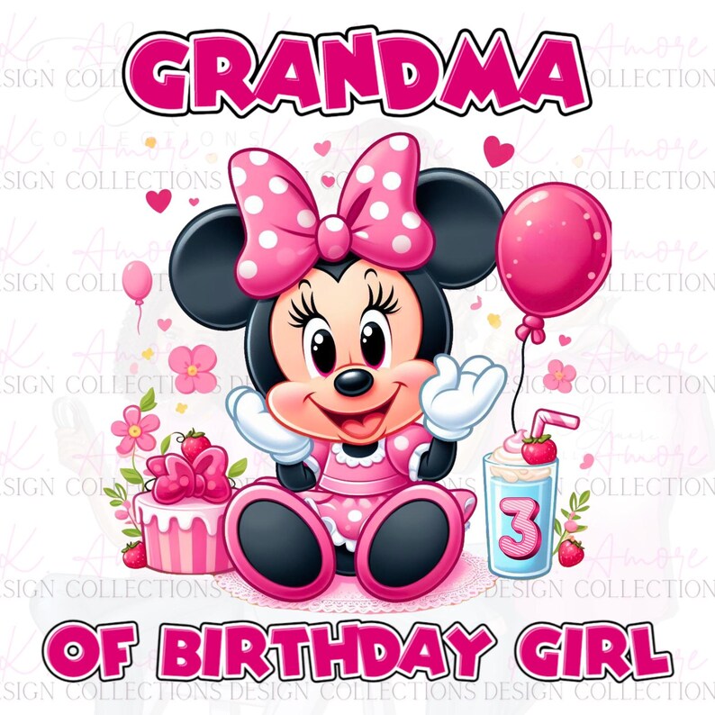 Minnie Mouse 3rd Birthday PNG. FAMILY BUNDLE. 13 Files Included. - Etsy