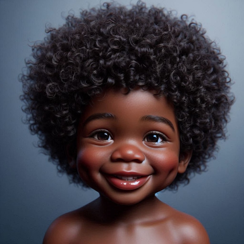 Afro Prince Dark Complexion Black Hair Png. - Etsy