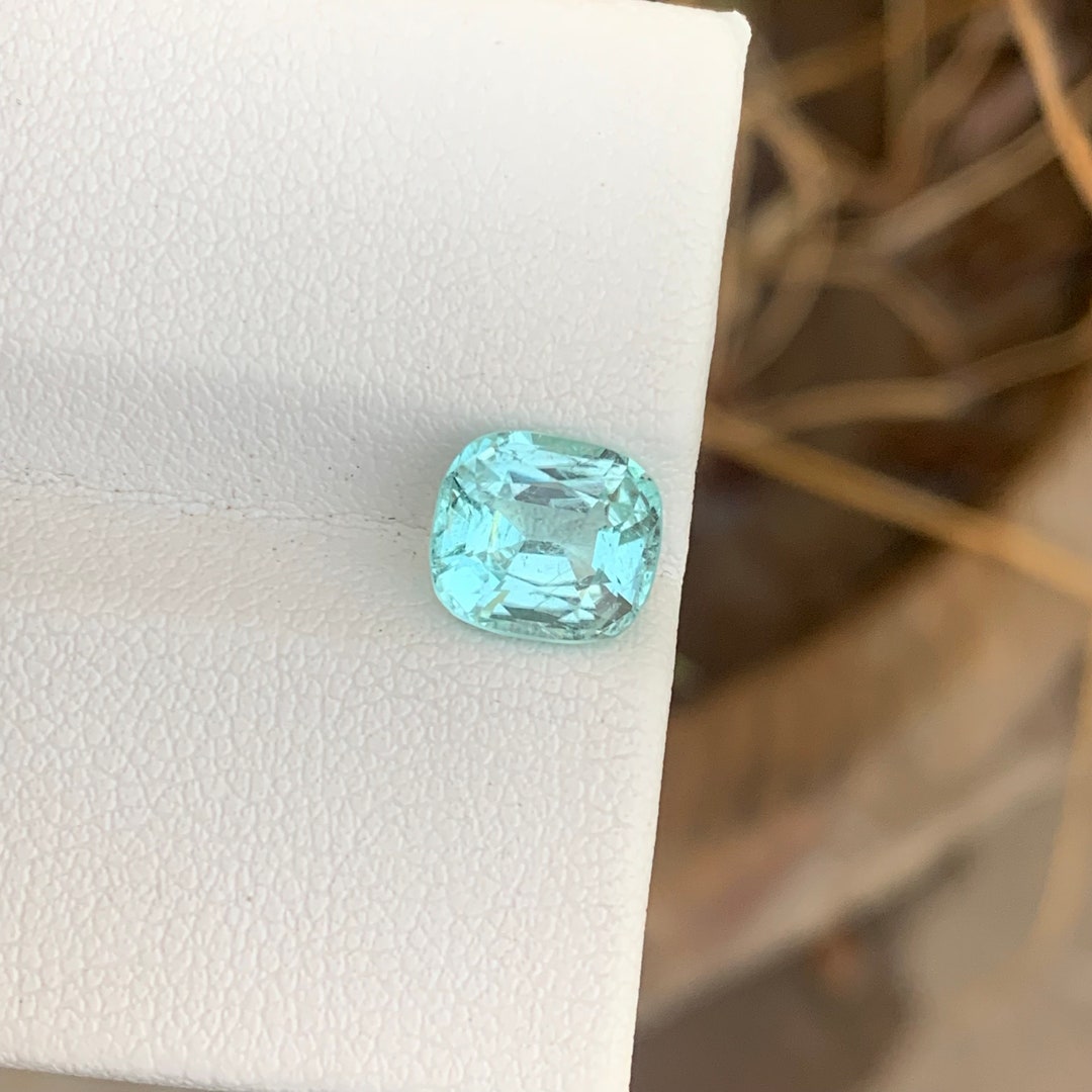 2.40 Cts Cushion Cut Seafoam Loose Tourmaline Faceted Mint Seafoam ...