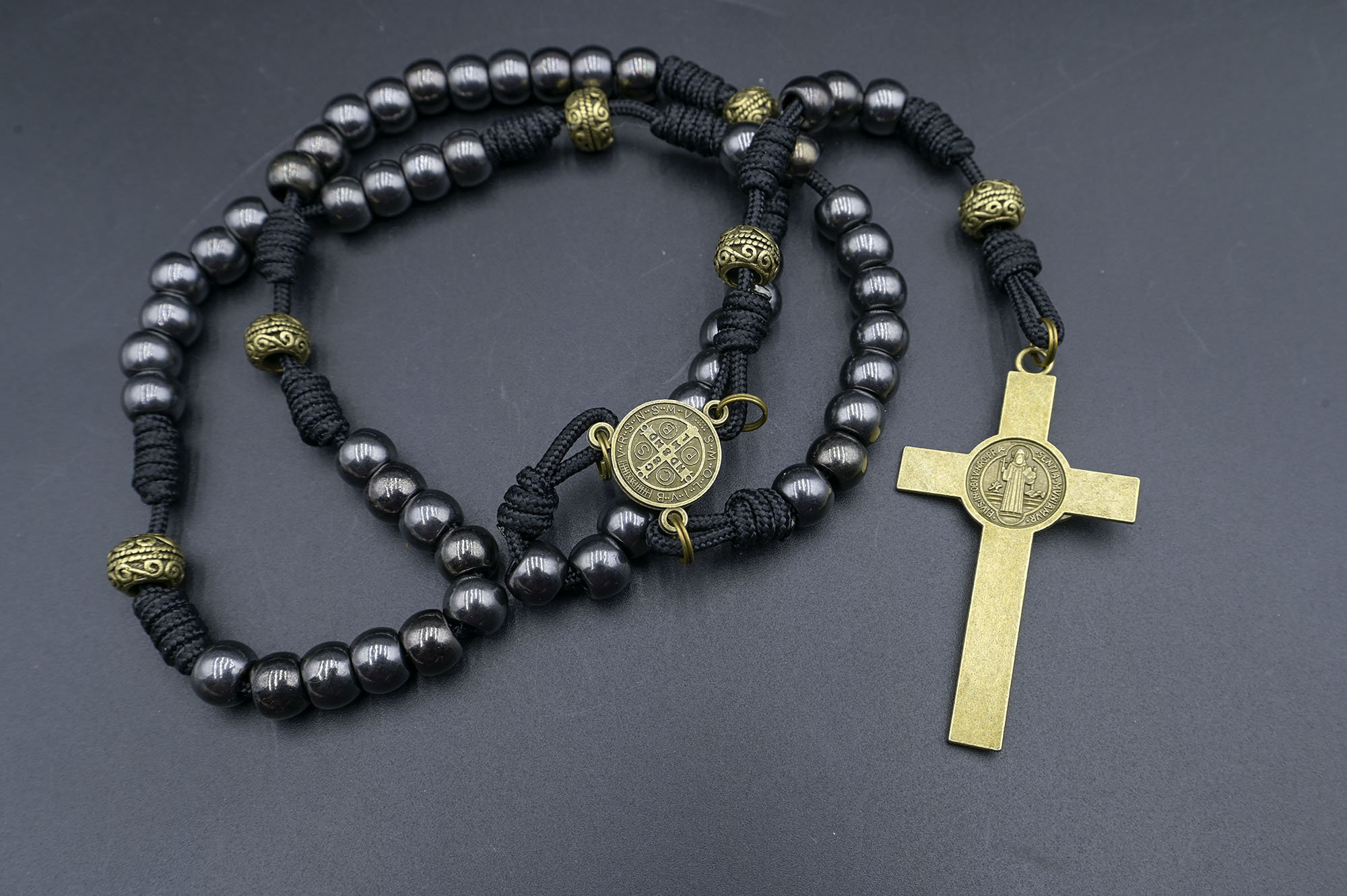 Indestructible Rosary Heavy-duty Gunmetal Beads and 2.5 Benedict ...