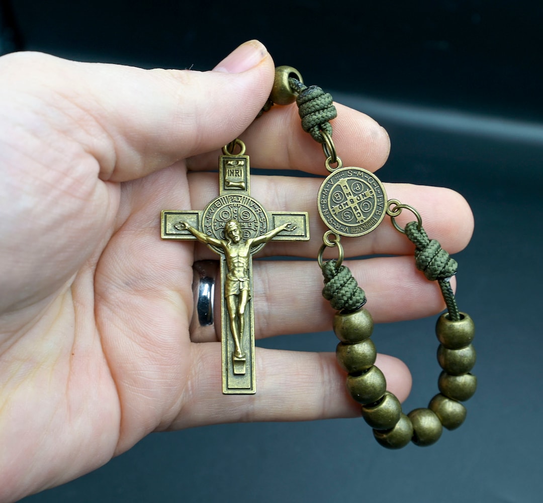 Metal Bronze Beads Pocket Rosary - Indestructable One Decade Auto ...