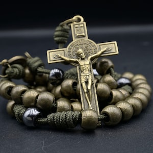 Indestructible Rosary - Heavy-duty Metal Bronze-tone Beads and 2.5 ...