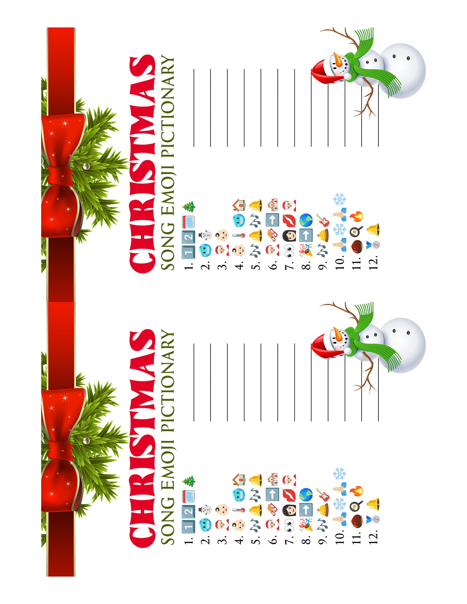 Christmas Song Emoji Pictionary Game - Xmas Family Games - Friendsmas ...