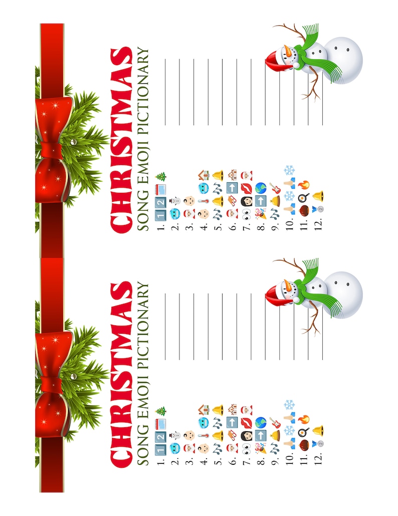 Christmas Song Emoji Pictionary Game - Xmas Family Games - Friendsmas ...