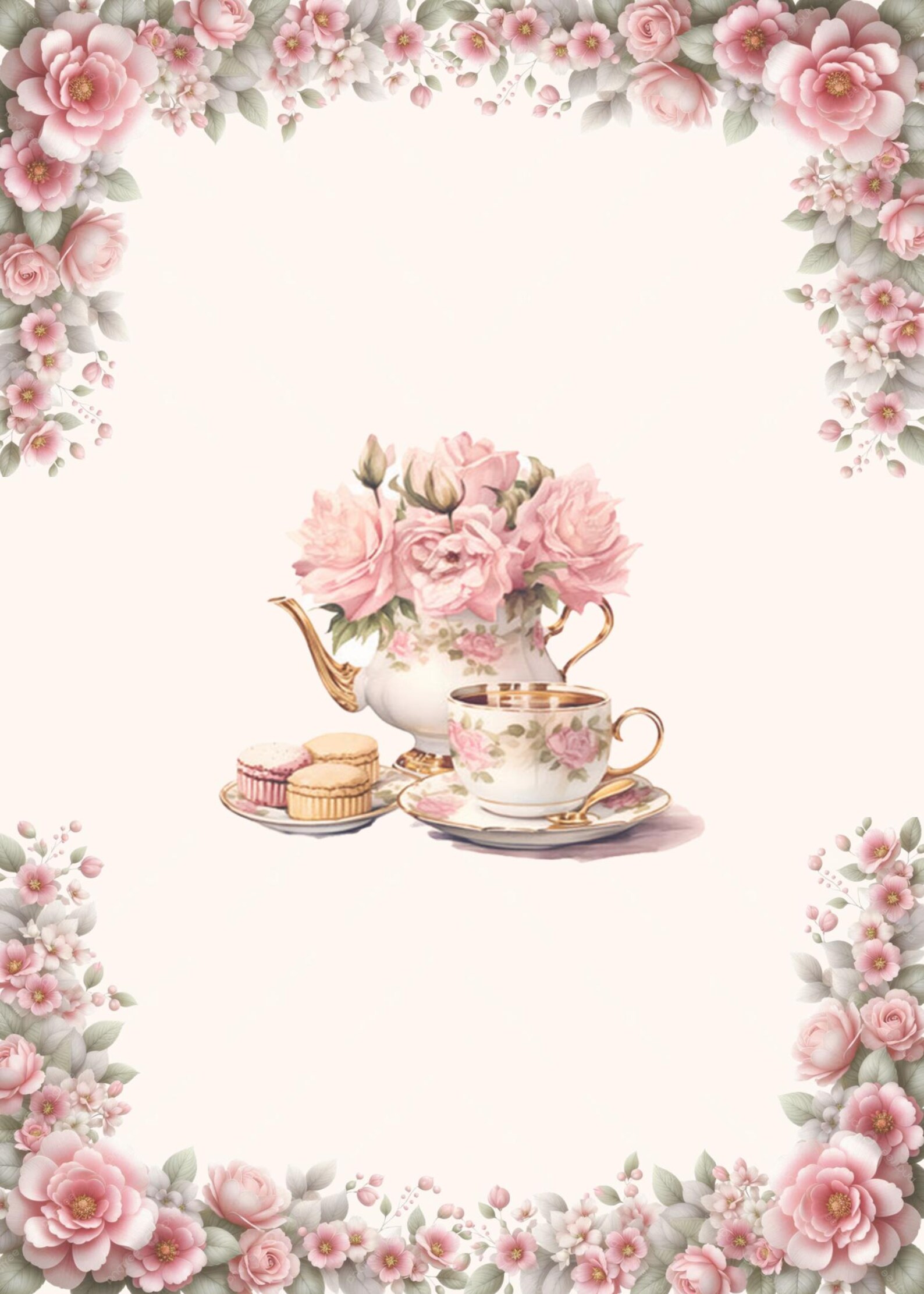 Pretty and Posh Tea Party Invitation – Elegant Tea Time Invite for ...