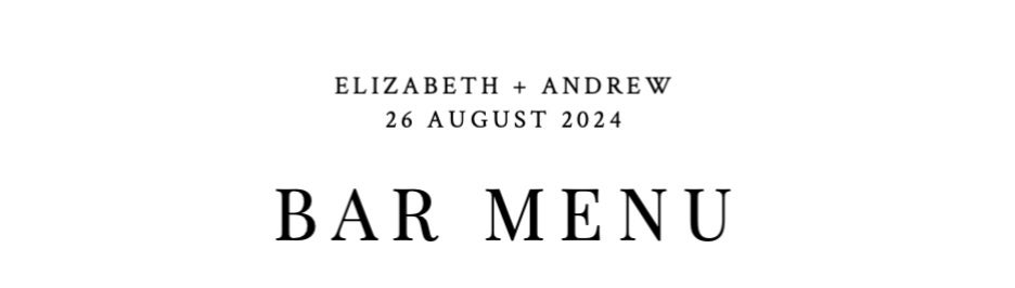 Modern Simplistic Bar Menu Template - Self-editable Template - Wedding ...