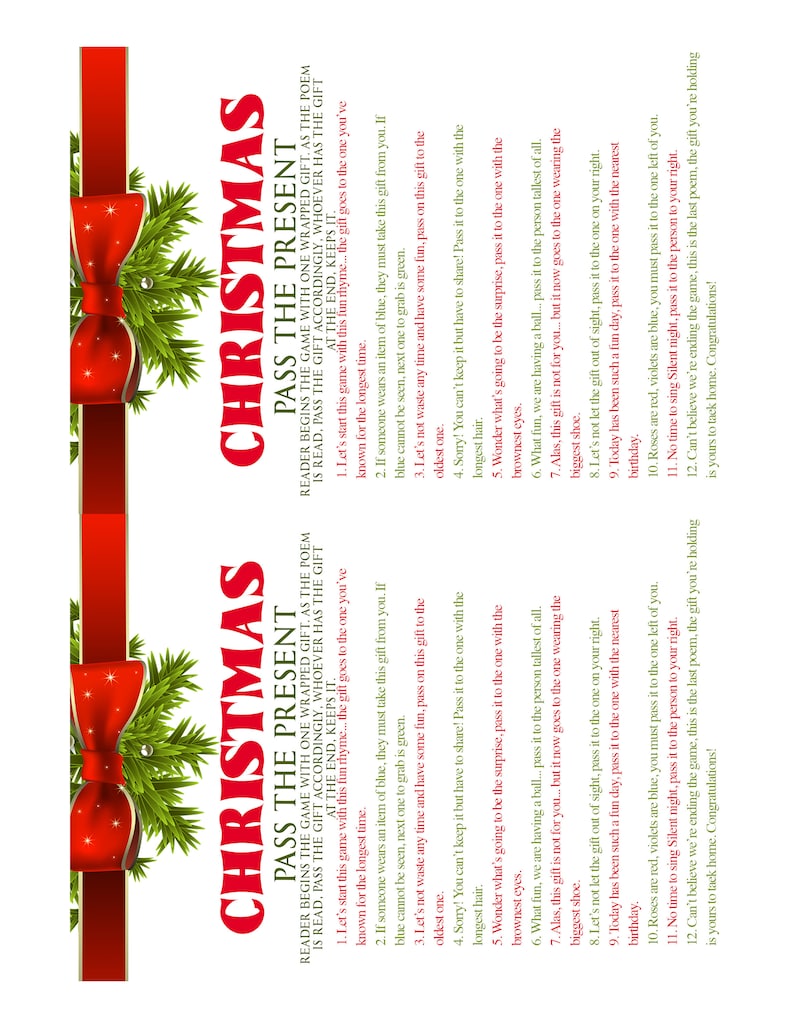Christmas Pass the Present Game - Christmas Pass the Prize Games ...