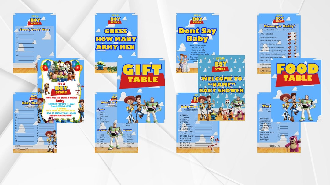 Toy Story Baby Shower Bundle - Toy Story Value Pack - It's A Boy Story ...