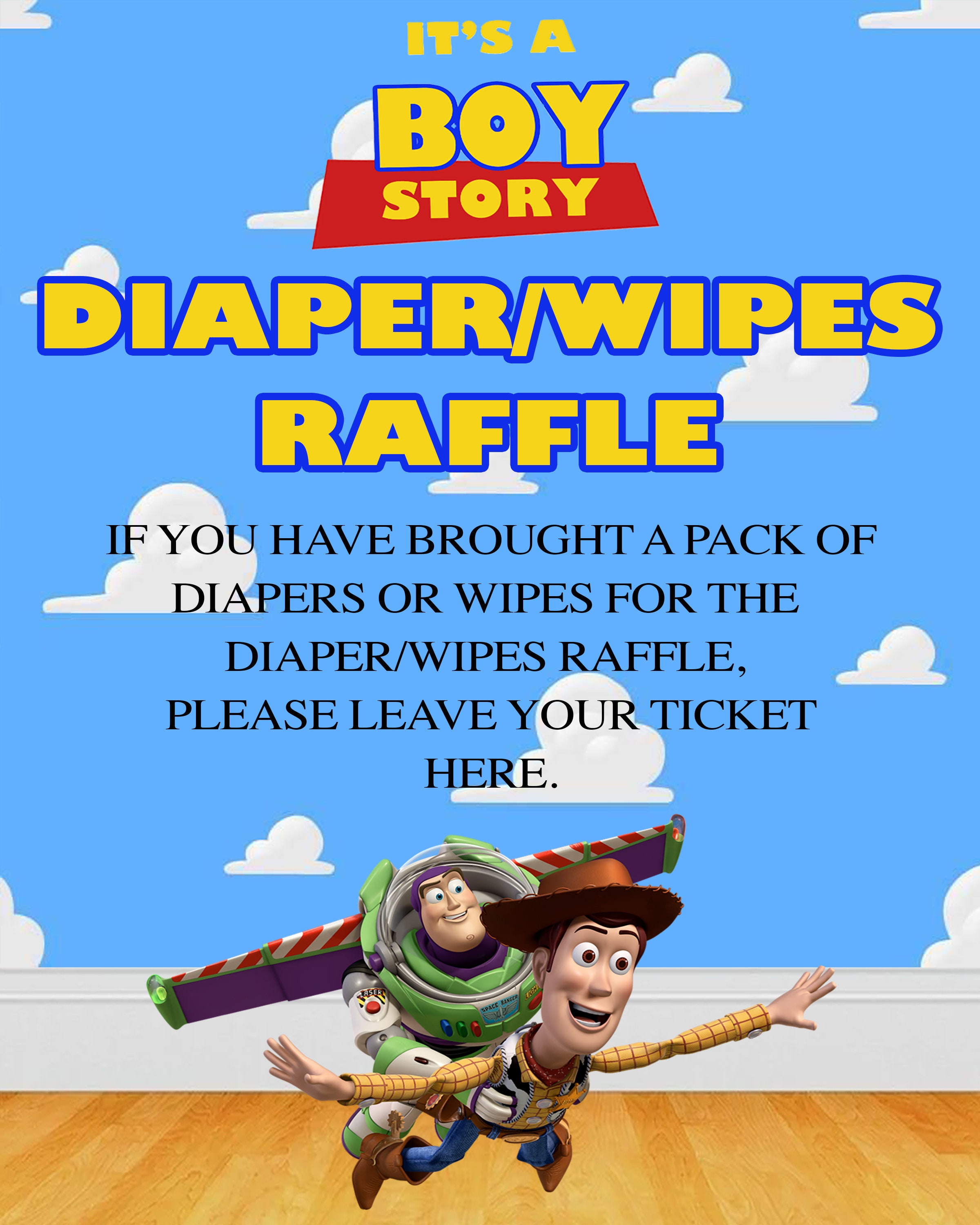 Diaper Raffle - Toy Story Baby Shower - Its a Boy Story - Baby Shower ...