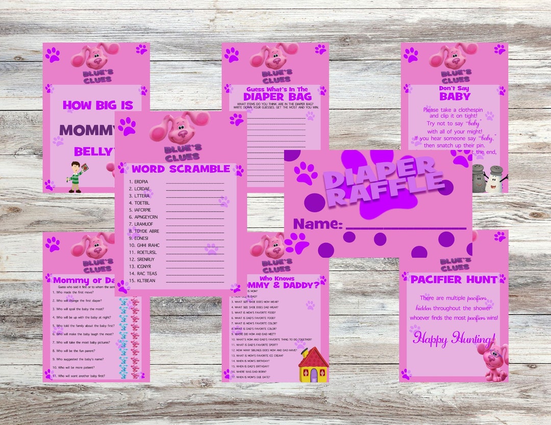 Blues Clues Baby Shower Games - Magenta Blues Clues Baby Shower Games ...