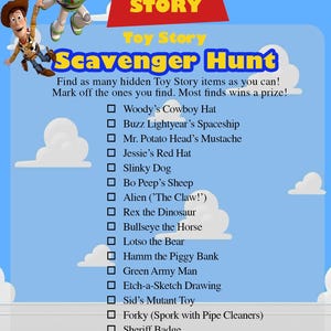 Toy Story Baby Shower - It's A Boy Story - Toy Story Word Scavenger ...