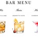 Modern Simplistic Bar Menu Template - Self-editable Template - Wedding ...