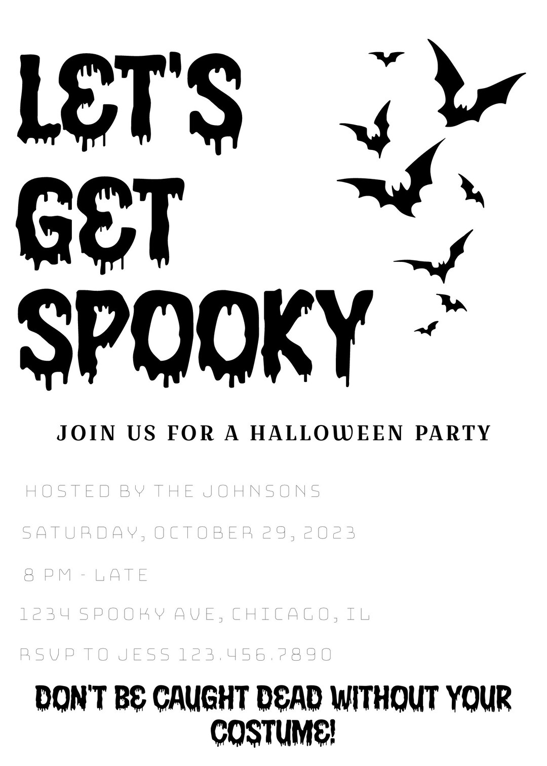 Spooky Halloween Party Invite - Digital Invite - Instant Download ...
