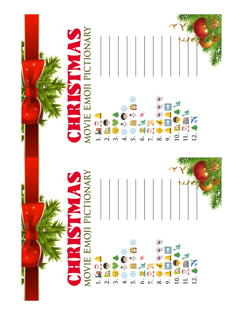 Christmas Movie Emoji Pictionary Game - Xmas Family Games - Friendsmas ...