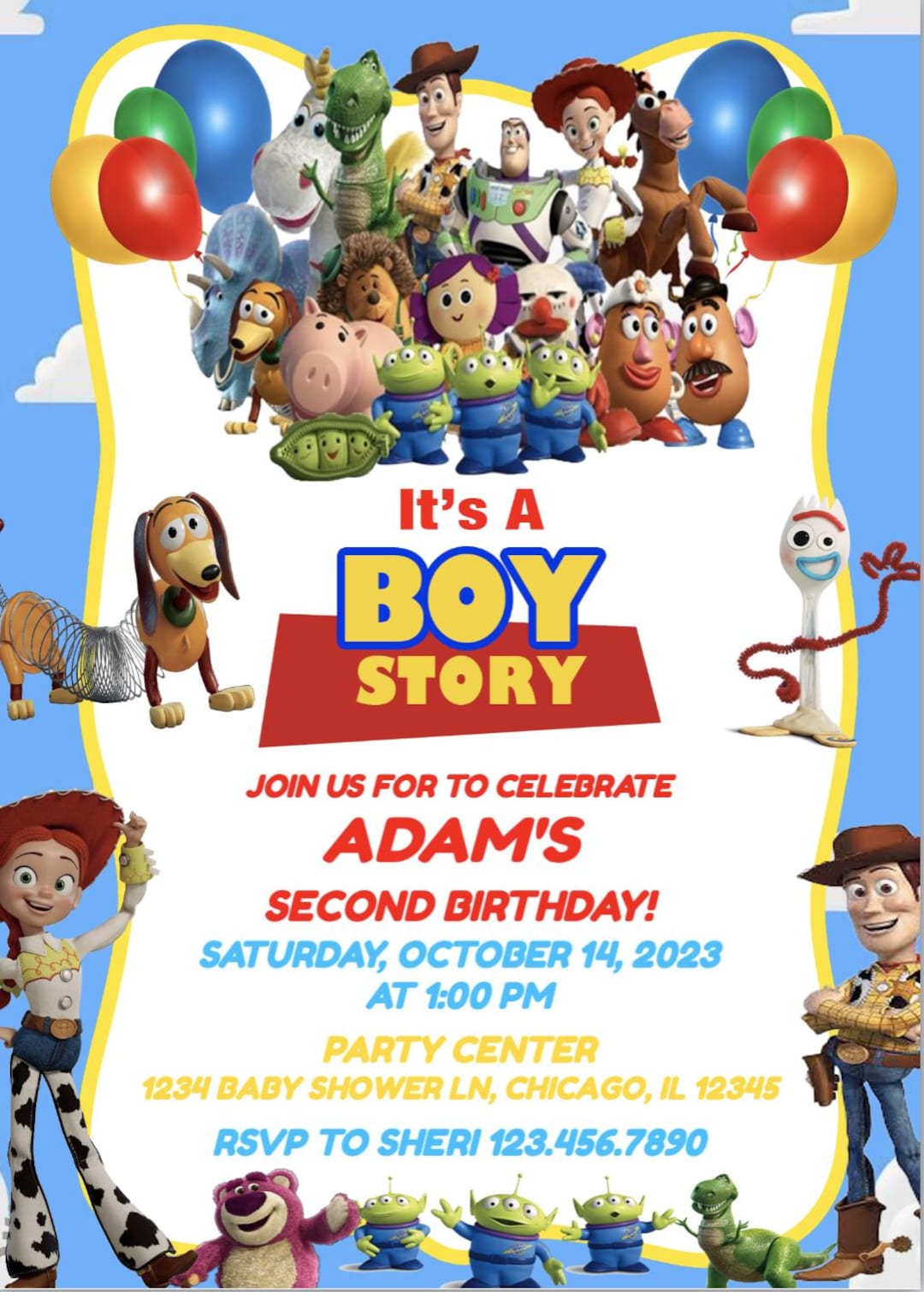 Toy Story Party Invitation - Boy Story Party Party Evite - It's A Boy ...