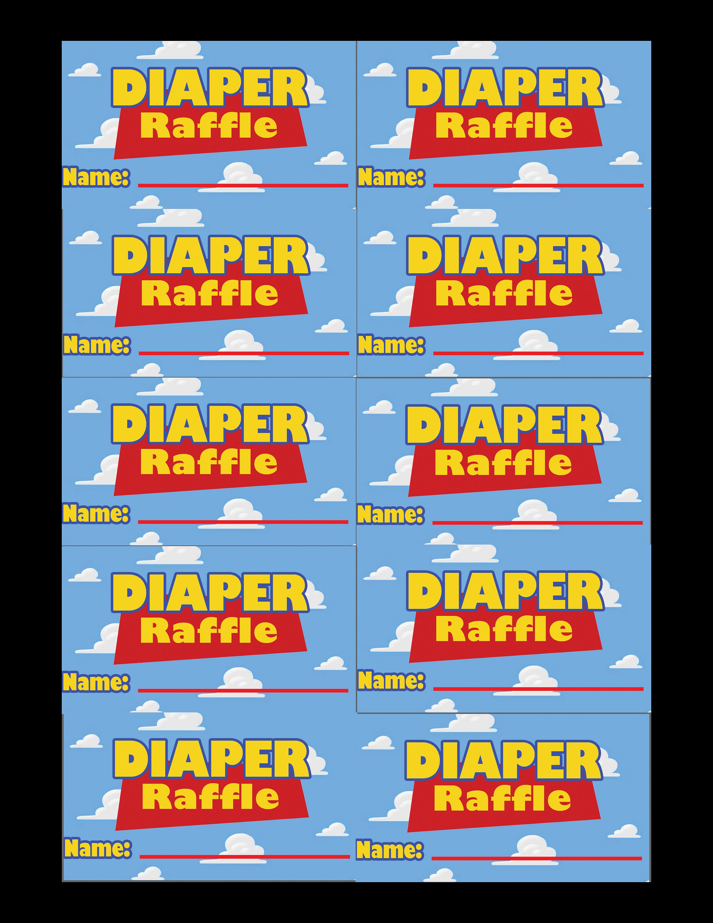 Diaper Raffle - Toy Story Baby Shower - Its a Boy Story - Baby Shower ...