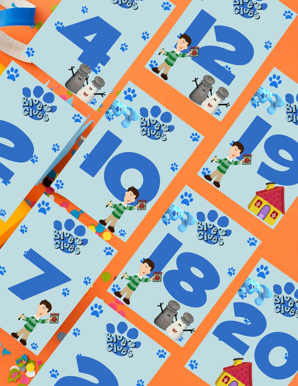 Blue's Clues Baby Shower Table Number Signs, Baby Shower Table ...
