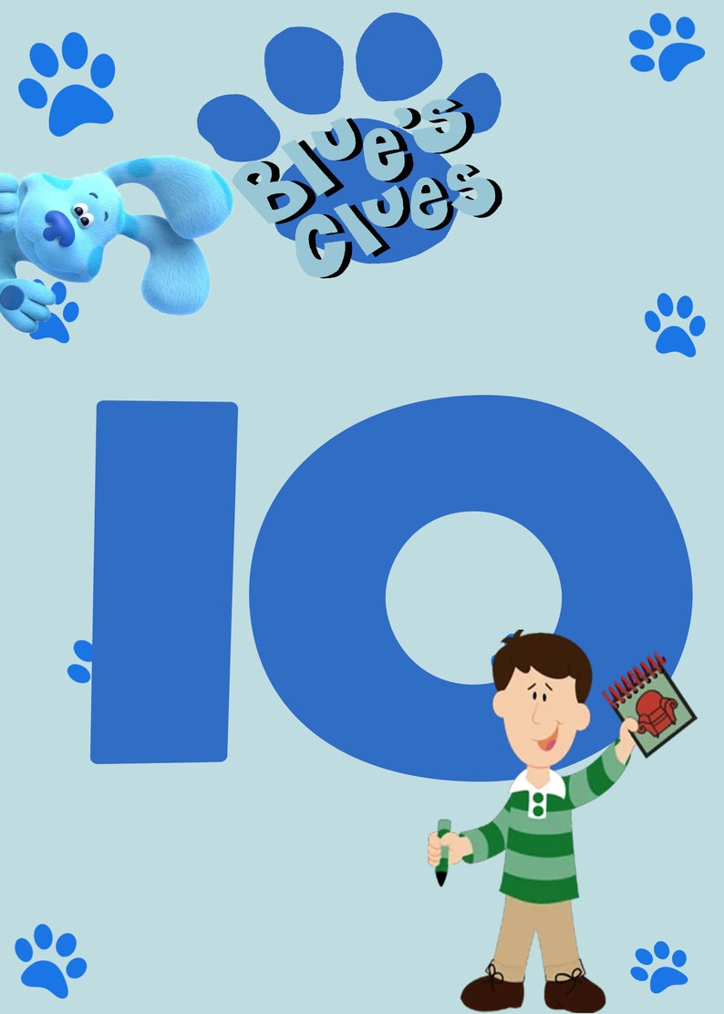 Blue's Clues Baby Shower Table Number Signs, Baby Shower Table ...