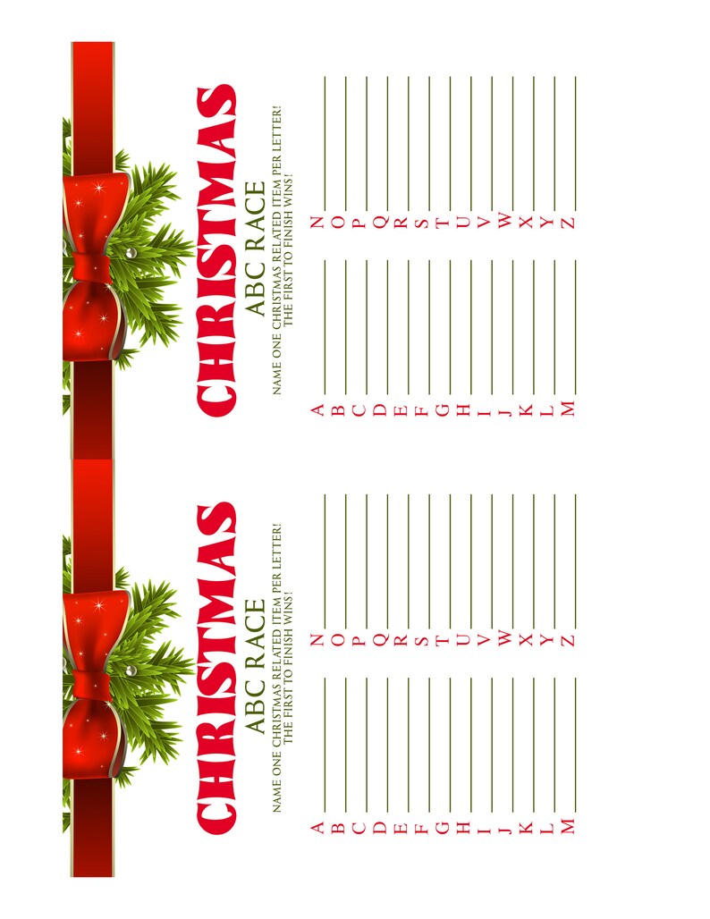 Christmas ABC Race Game - Christmas Party Games - Friendsmas Games ...