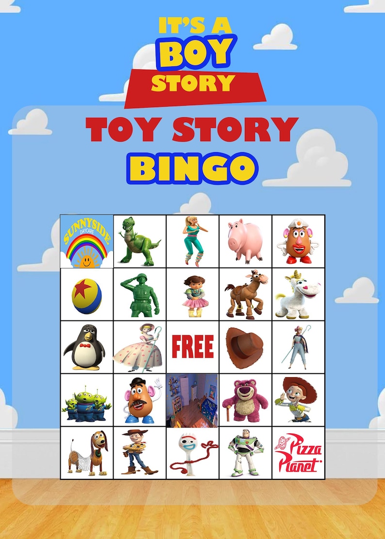 Toy Story Baby Shower - It's A Boy Story - Bingo - Toy Story Bingo Baby ...