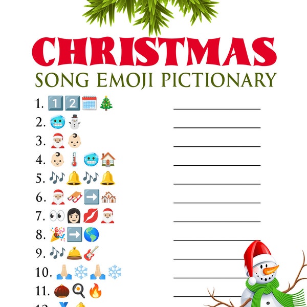 Christmas Song Emoji Game - Etsy
