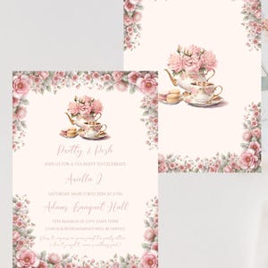 Pretty and Posh Tea Party Invitation – Elegant Tea Time Invite for ...