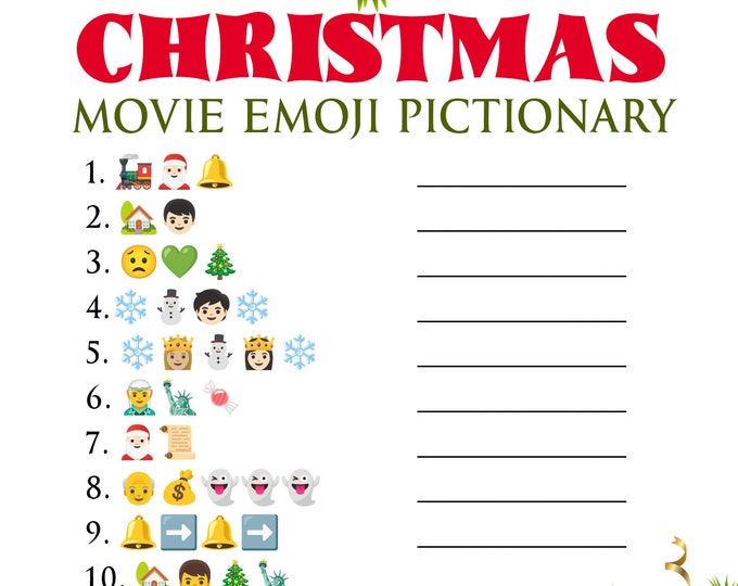 Christmas Song Emoji Pictionary Game Xmas Family Games Friendsmas ...