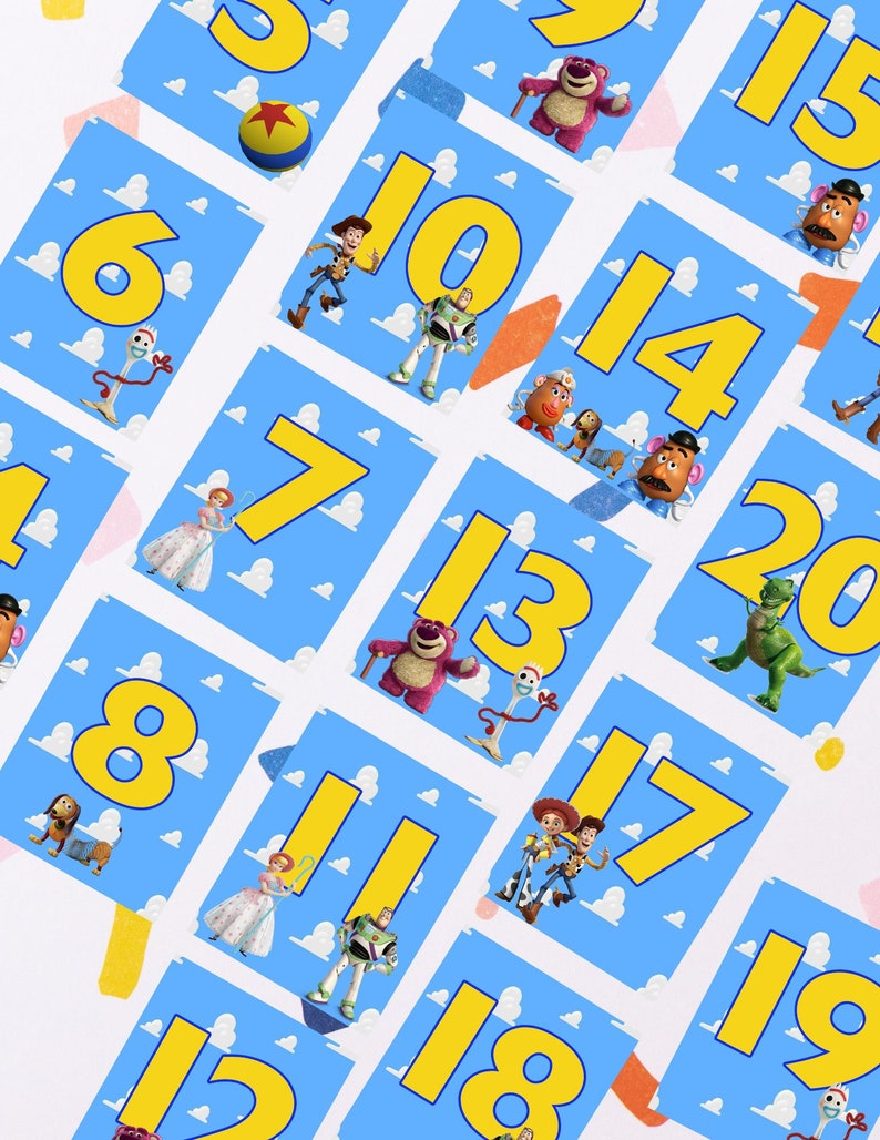 Toy Story 'it's A Boy Story' Baby Shower Table Number Signs, Baby ...