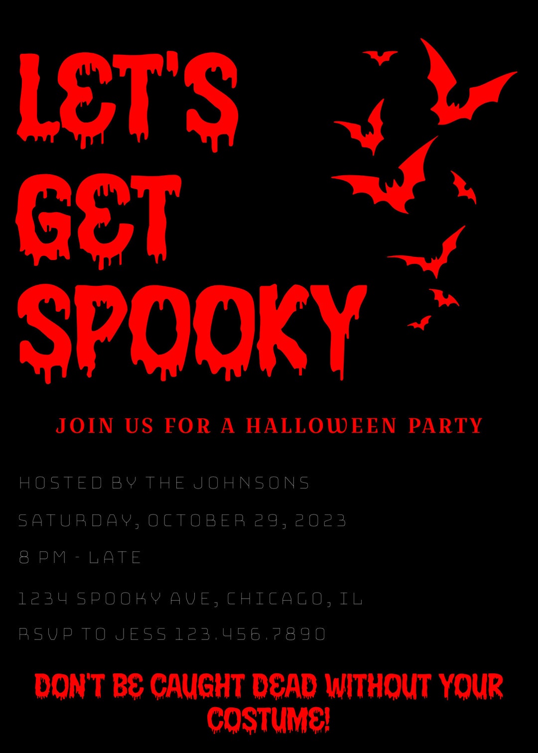 Spooky Halloween Party Invite - Digital Invite - Instant Download ...