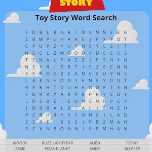 Toy Story Baby Shower - It's A Boy Story - Word Search - Toy Story Word ...