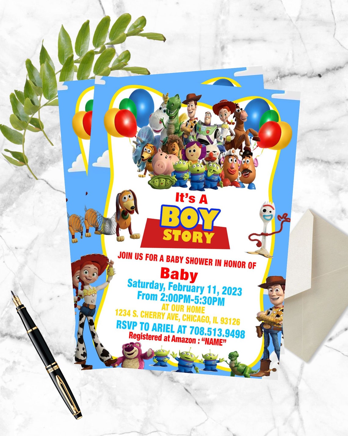 Toy Story Baby Shower Invitation - Toy Story Baby Shower Party Invite ...