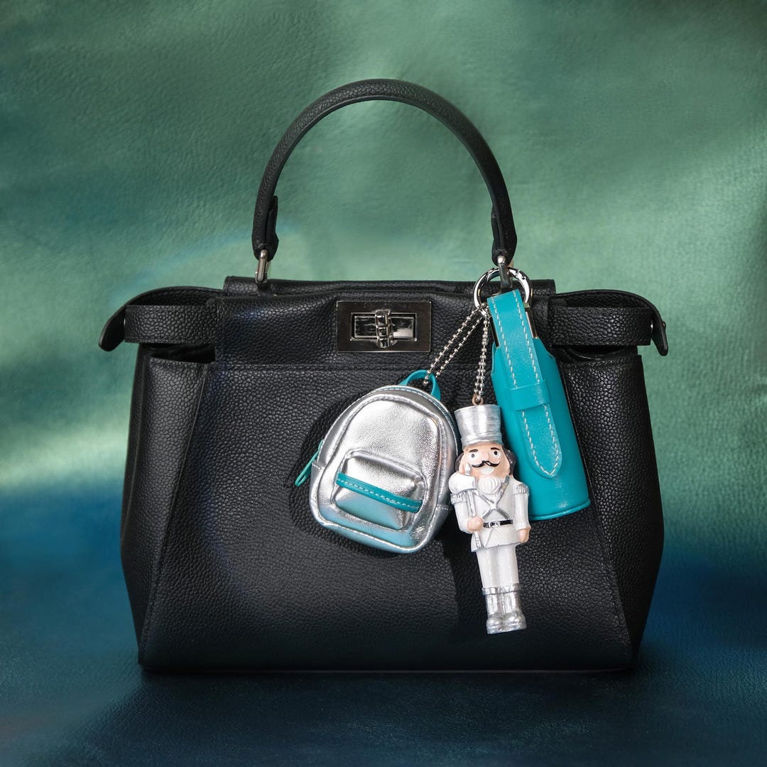 Nappa Leather Charm Set: Lipstick Holder & Tiny Backpack - Etsy