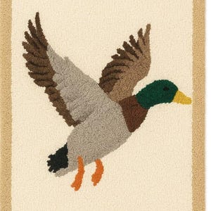 Tufted Wool Rug: Flying Duck Design, Cabin-lodge Decoration - Etsy