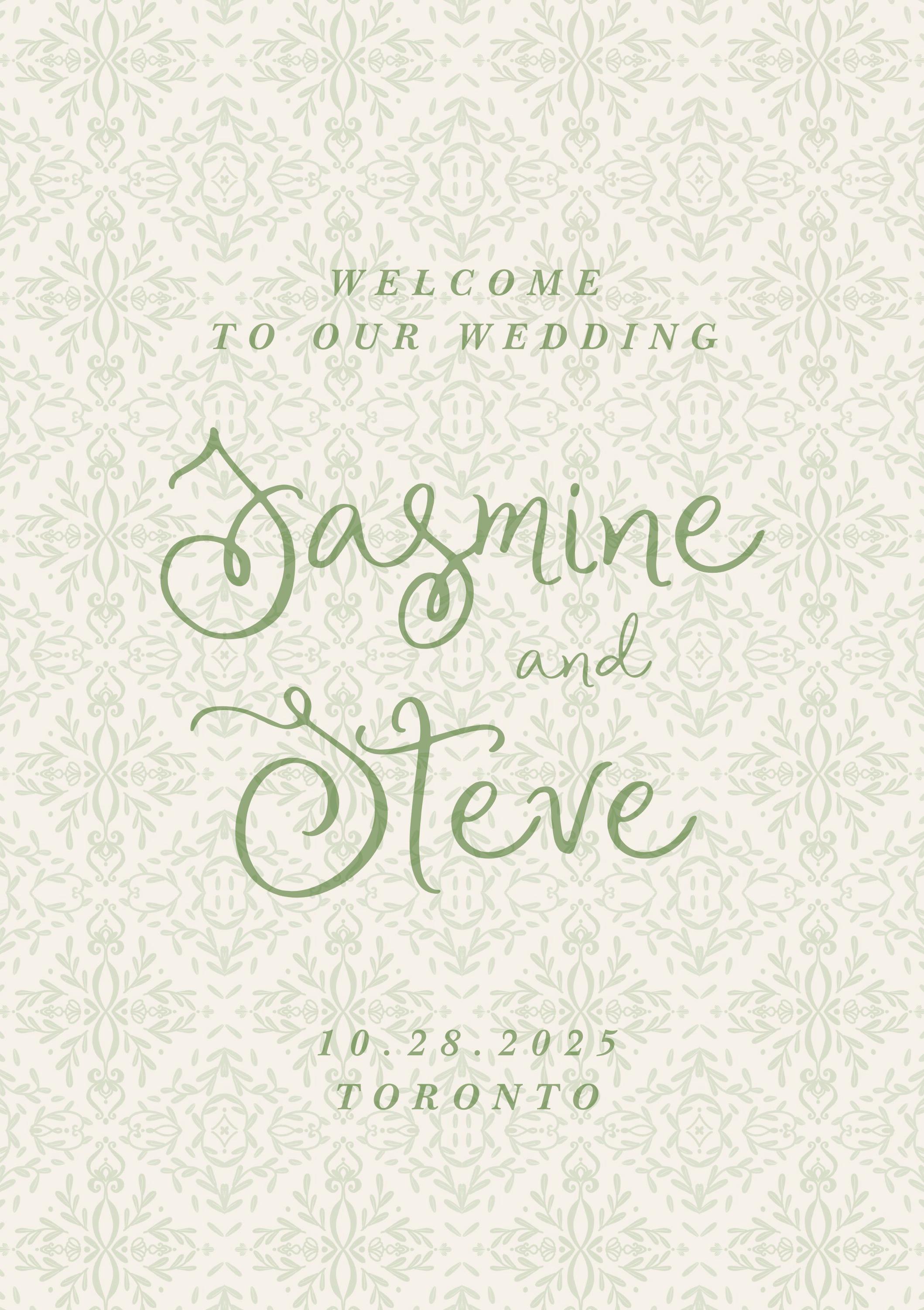 Welcome Sign Template Canva | Editable Wedding Welcome Sign | Instant ...