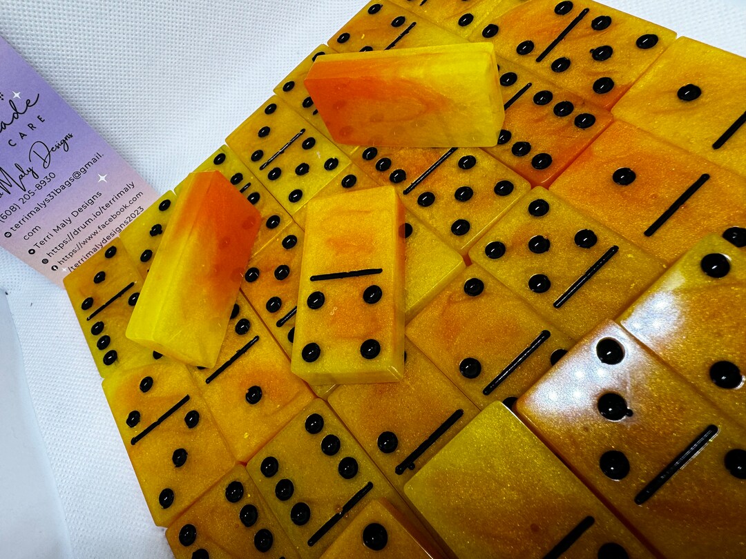 Domino Set, Resin, Yellow & Orange - Etsy