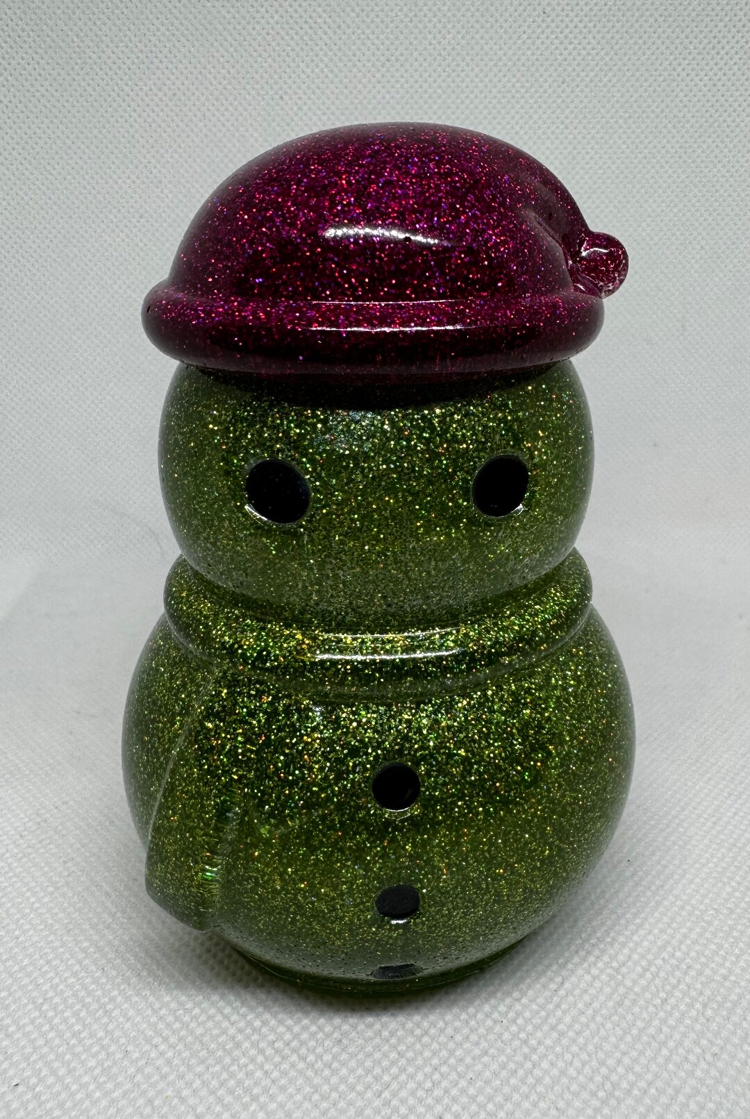 Resin Snowman, Red & Green Glitter - Etsy