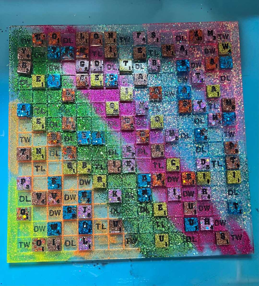 Resin Scrabble Set, Rainbow - Etsy