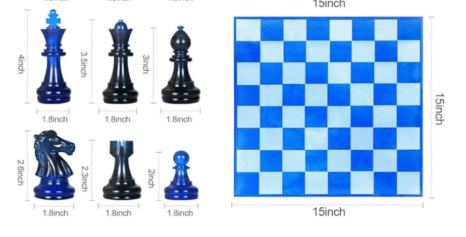 Resin Extra Large Chess Set; Green & Yellow - Etsy