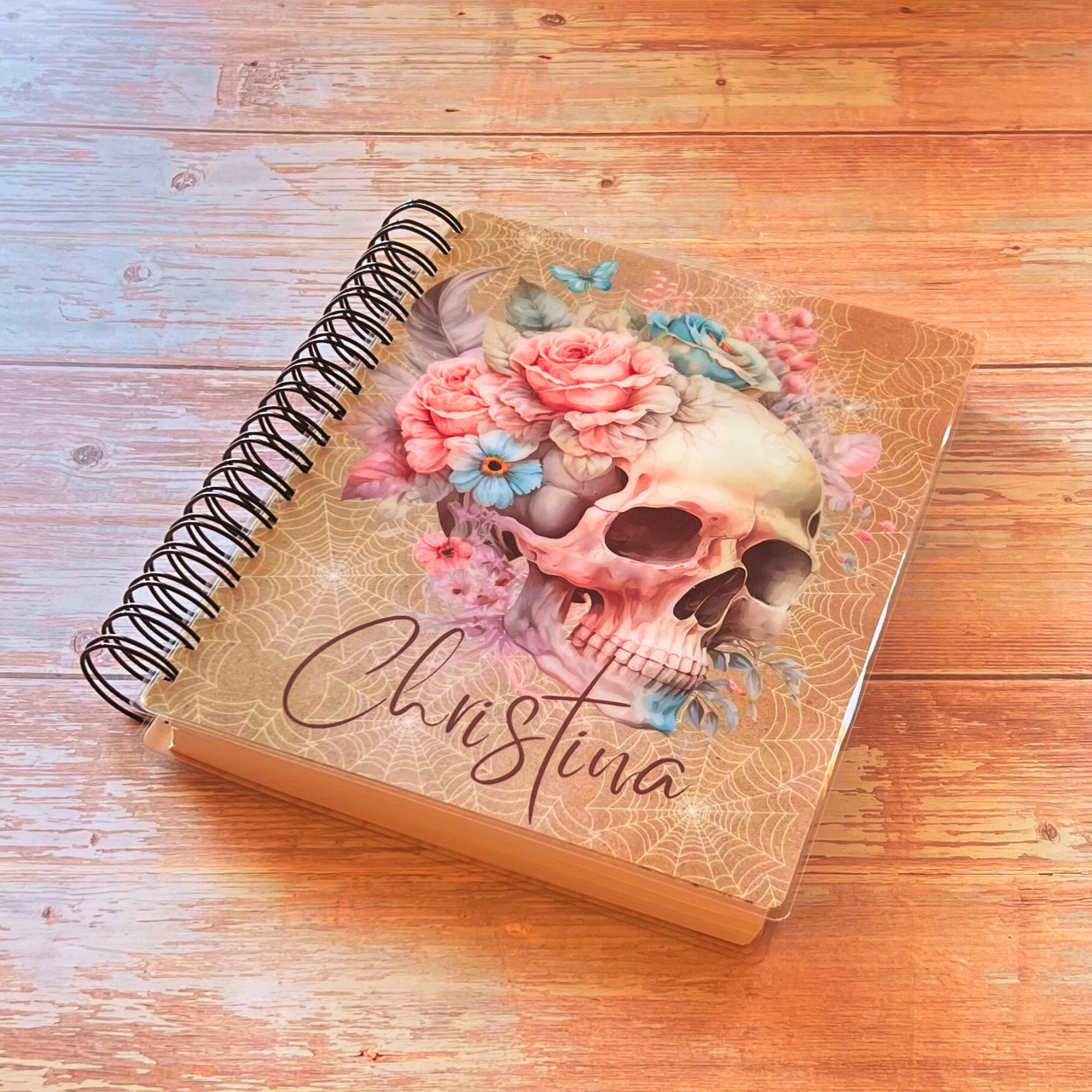 Custom Weekly Planner Gothic Floral Skull Choose Your Start Month 12 ...