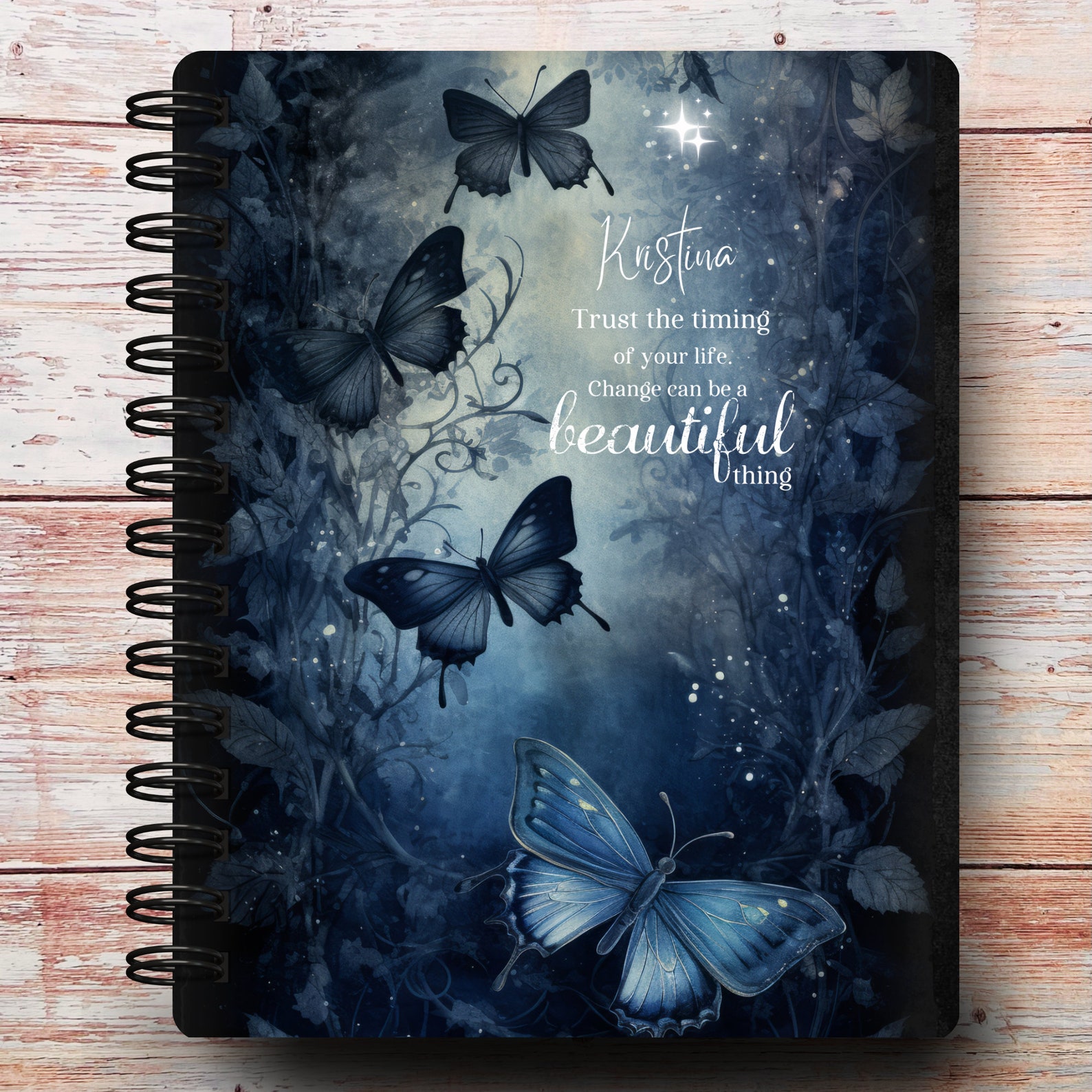 Custom Weekly Planner Midnight Butterflies Choose Your Start Month 12 ...